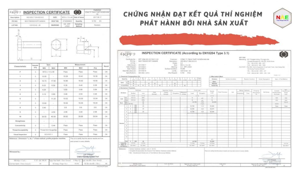 Certification - NAM AN INDUSTRIAL MATERIAL COMPANY LIMITED - NAM AN ...